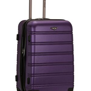 Rockland Melbourne Hardside Expandable Spinner Wheel Luggage, Purple, Checked-Medium 24-Inch