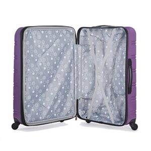 Rockland Melbourne Hardside Expandable Spinner Wheel Luggage, Purple, Checked-Medium 24-Inch