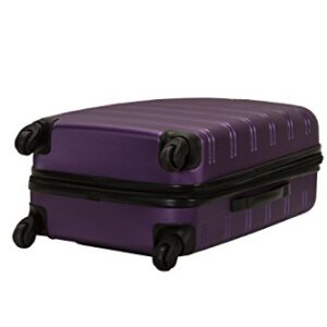 Rockland Melbourne Hardside Expandable Spinner Wheel Luggage, Purple, Checked-Medium 24-Inch