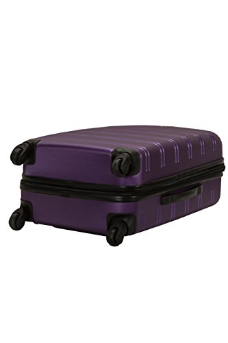 Rockland Melbourne Hardside Expandable Spinner Wheel Luggage, Purple, Checked-Medium 24-Inch