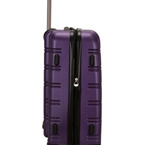 Rockland Melbourne Hardside Expandable Spinner Wheel Luggage, Purple, Checked-Medium 24-Inch