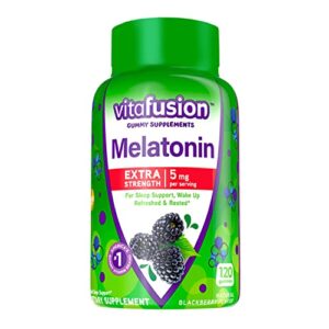 vitafusion extra strength melatonin gummy vitamins, 5mg, 120 ct gummies