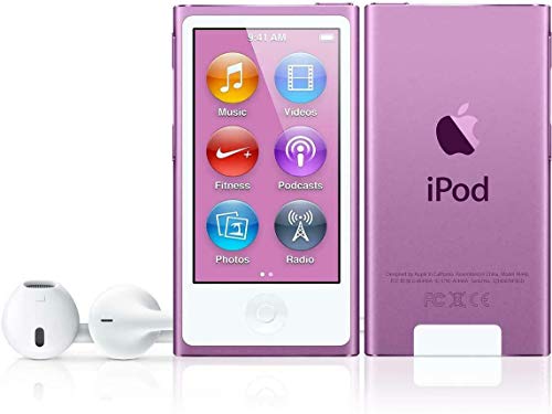 Apple iPod Nano 16GB Purple (7th Generation) (Renewed)