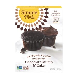 simple mills almond flour baking mix, chocolate muffin & cake mix - gluten free, plant based, paleo friendly, 11.2 ounce (pack of 1)