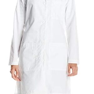 WonderWink Women's Wonderlab Women's Long Lab Coat Outerwear, White, Large