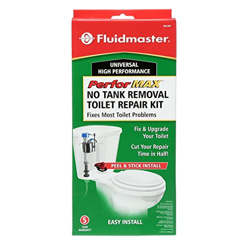 Fluidmaster 400CARP5 Universal No Tank Removal PerforMAX Kit, High Performance Toilet Fill Valve and Adjustable Flush Valve Repair Kit Including Flapper, For 2-Inch Toilet Flush Valves