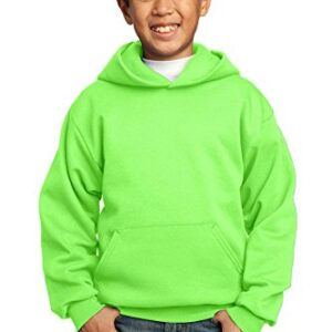 Port & Company - Youth Core Fleece Pullover Hooded Sweatshirt M Neon Green