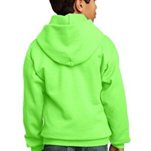 Port & Company - Youth Core Fleece Pullover Hooded Sweatshirt M Neon Green