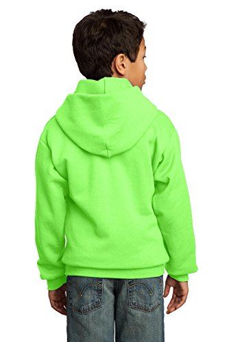 Port & Company - Youth Core Fleece Pullover Hooded Sweatshirt M Neon Green