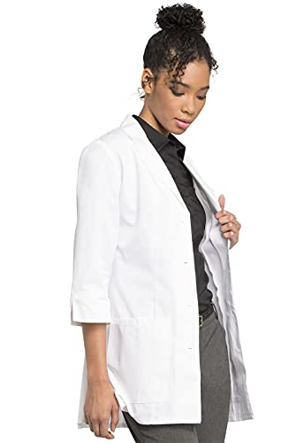 Cherokee Professionals with Certainty Women Scrubs Lab Coats 30" 3/4 Sleeve Plus Size 1470A, 2XL, White