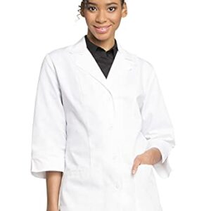 Cherokee Professionals with Certainty Women Scrubs Lab Coats 30" 3/4 Sleeve Plus Size 1470A, 2XL, White