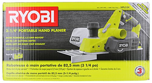 Ryobi HPL52K 6 Amp 16,500 RPM 3 1/4" Corded Hand Planer w/ Kickstand and Dual Dust Ports