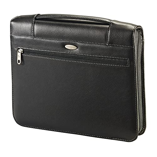 Samsonite Zip-Around Vinyl 3-Ring Padfolio, 12 1/2 x 13 3/8 x 2 1/4, Black