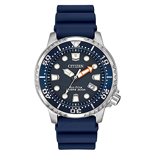 Citizen Promaster Dive Eco-Drive Watch, 3-Hand Date, ISO Certified, Luminous Hands and Markers, Rotating Bezel, Blue/Stainless (Model: BN0151-09L)