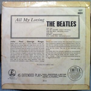 THE BEATLES ALL MY LOVING 45 rpm single