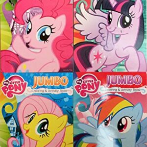 My Little Pony Jumbo Coloring & Activity Book 4 Pack - Pinkie Pie, Twilight Sparkle, Rainbow Dash & Fluttershty