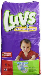 luvs with ultra leak guards diapers, size 1, 48 count