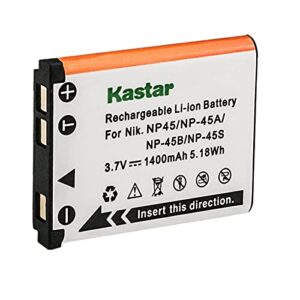 kastar battery replacement for fujifilm np-45 np-45a np-45b np-45s and finepix xp20 xp22 xp30 xp50 xp60 xp70 xp80 xp90 t350 t360 t400 t500 t510 t550 t560 jx500 jx520 jx550 jx710 jz260 jz305 jz310