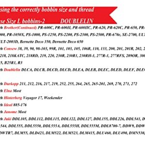 Prewound Bobbin, Card Board, Size L (SA155, Size 9.4), White Color, 144pcs per Box, 75D/2 Polyester, Doublelin,Compatible with Babylock, Barudan, Bernina, Brother, Consew, Singer, Tajima and More