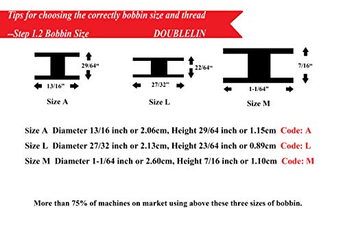 Prewound Bobbin, Card Board, Size L (SA155, Size 9.4), White Color, 144pcs per Box, 75D/2 Polyester, Doublelin,Compatible with Babylock, Barudan, Bernina, Brother, Consew, Singer, Tajima and More