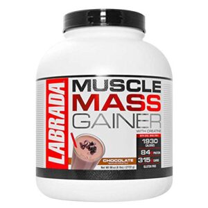 labrada nutrition muscle mass gainer, chocolate, 6 pound (packaging may vary)