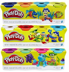 play-doh hasb5517bamz 4-pack of colors gift set bundle (12 cans-48 oz)