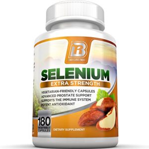 bri nutrition selenium - natural antioxidant supplements helps to fortify immune system, maintain heart health & combat free radical damage - 200mcg, 180 vegetable cellulose capsules