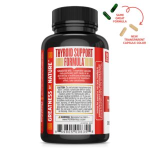 Zhou Thyroid Support Complex with Iodine Supplement, Increase Energy, Fight Brain Fog with Vitamin B12, Iodine, Magnesium, Zinc, Selenium, No Soy, Gluten-Free, 30 Servings, 60 Caps