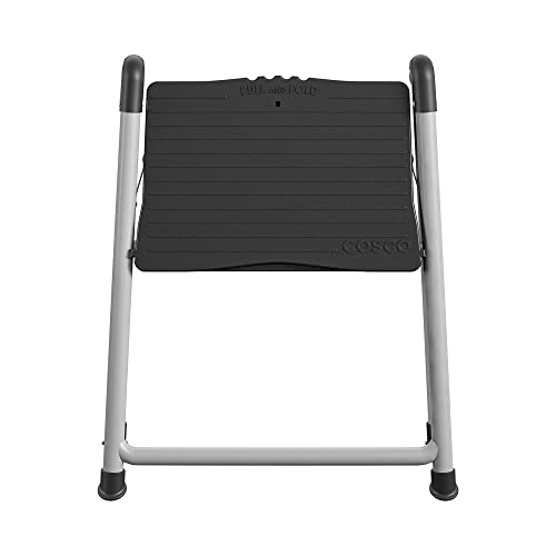 COSCO One Step Steel, Resin Steps, Step Stool without Handle, Platinum/Black