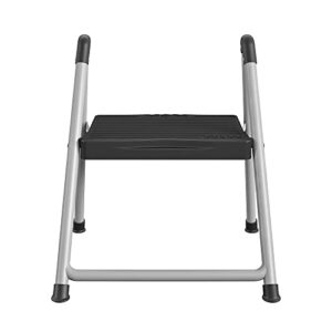 COSCO One Step Steel, Resin Steps, Step Stool without Handle, Platinum/Black