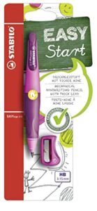 handwriting pencil - stabilo easyergo 3.15 - left handed - pink/lilac + sharpener