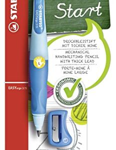 Handwriting Pencil - STABILO EASYergo 3.15 - Left Handed - Light Blue/Dark Blue + Sharpener