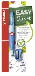 handwriting pencil - stabilo easyergo 3.15 - right handed - light blue/dark blue + sharpener