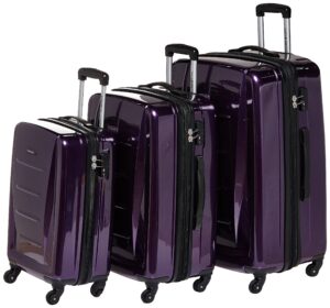 samsonite winfield 2 hardside luggage with spinner wheels, 3-piece set (20/24/28), purple