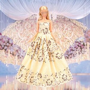 BARWA 5 Pcs Handmade Doll Clothes Wedding Gowns Party Dresses for 11.5 inch Dolls (A：5 Pcs Dresses(Random Style))