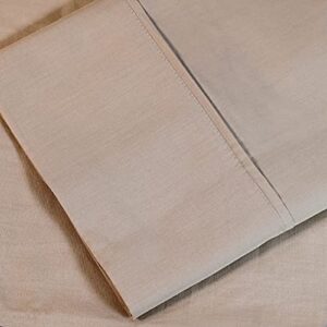 SUPERIOR Cotton Percale Deep Pocket Sheet Set, California King, Tan, 4-Pieces