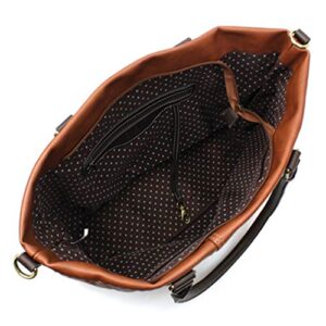 CHALA Laser Cut Crossbody Shoulder bag Tote Bag Faux Leather Brown (Orange Fox)