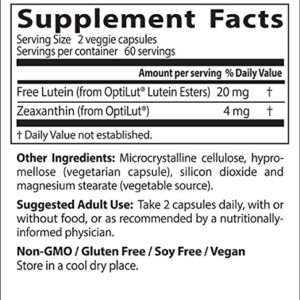 Doctor's Best Lutein with OptiLut, Non-GMO, Vegan, Gluten Free, Soy Free, Eye Health, 10 mg, 120 Veggie Caps