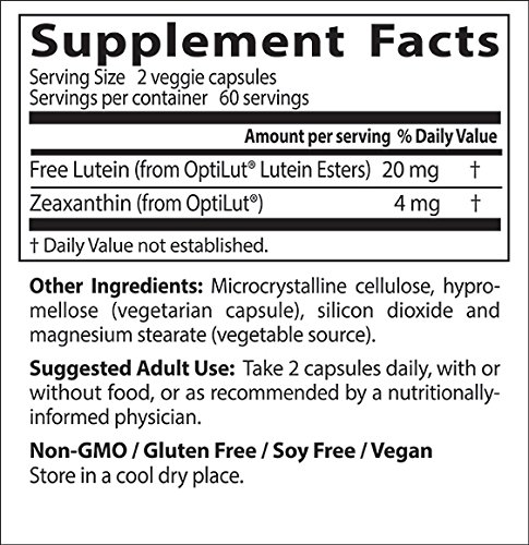 Doctor's Best Lutein with OptiLut, Non-GMO, Vegan, Gluten Free, Soy Free, Eye Health, 10 mg, 120 Veggie Caps