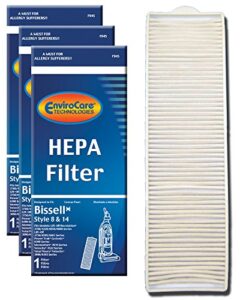 envirocare premium replacement vacuum cleaner post motor hepa filter designed to fit bissell style 8 & 14 uprights 3 filters