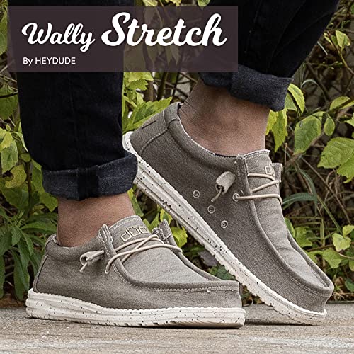 Hey Dude Men's Wally Stretch Beige Size 10 | Men’s Shoes | Men's Lace Up Loafers | Comfortable & Light-Weight