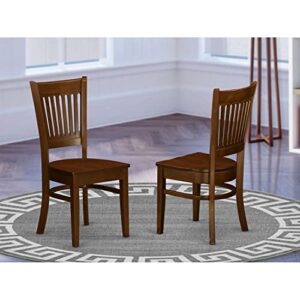 East West Furniture VAC-ESP-W Vancouver Kitchen Dining Chairs - Slat Back Wood Seat Chairs, Set of 2, Espresso