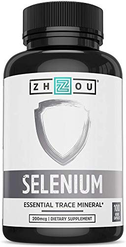 Zhou Selenium 200mcg | for Thyroid, Prostate and Heart Health | Essential Trace Mineral with Superior Absorption | No Yeast | 100 Veg Caps