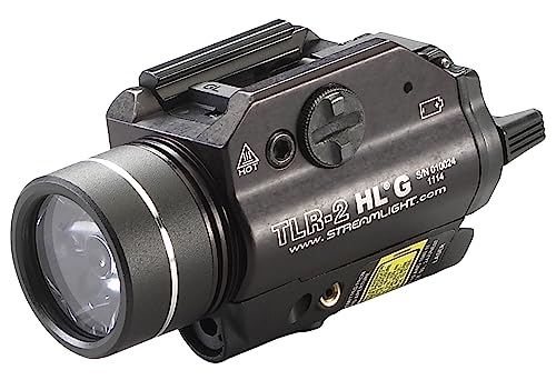 Streamlight 69265 TLR-2 HL G 1000-Lumen Rail Mounted Tactical Light With Green Aiming Laser and 2 CR123A Lithium Batteries, Black