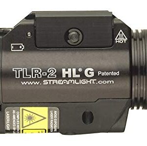 Streamlight 69265 TLR-2 HL G 1000-Lumen Rail Mounted Tactical Light With Green Aiming Laser and 2 CR123A Lithium Batteries, Black