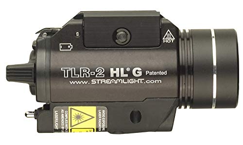 Streamlight 69265 TLR-2 HL G 1000-Lumen Rail Mounted Tactical Light With Green Aiming Laser and 2 CR123A Lithium Batteries, Black