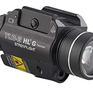 Streamlight 69265 TLR-2 HL G 1000-Lumen Rail Mounted Tactical Light With Green Aiming Laser and 2 CR123A Lithium Batteries, Black