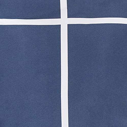 Amazon Basics Lightweight Microfiber Bed-in-a-Bag Comforter 7-Piece Bedding Set, Full/Queen, Navy with Simple Plaid