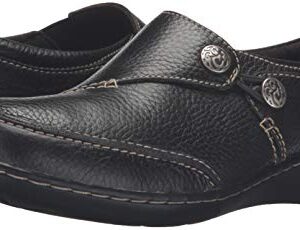 Clarks Women's Ashland Lane Q Slip-On Loafer, Black, 10 M US