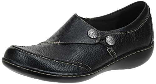 Clarks Women's Ashland Lane Q Slip-On Loafer, Black, 10 M US